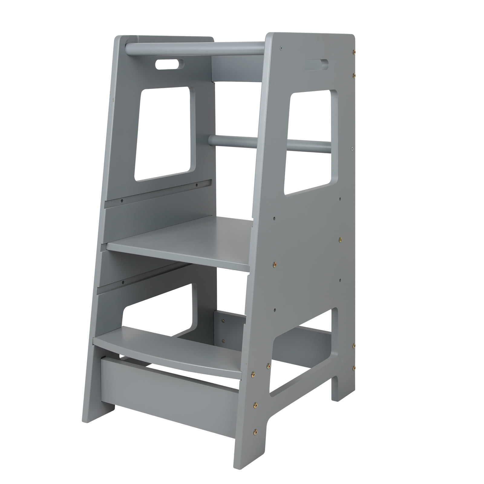 Fionafurn Kids Standing Kitchen Counter Step Stool, Adjustable Height ...