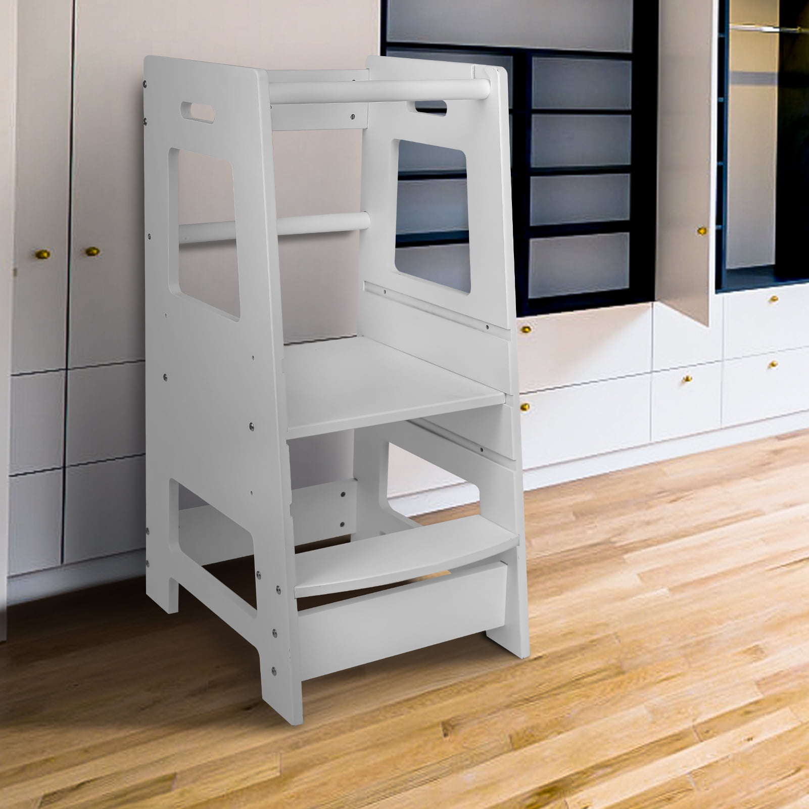 Fionafurn Kids Step Stool Wooden Adjustable Step Stool ，Fall prevention ...