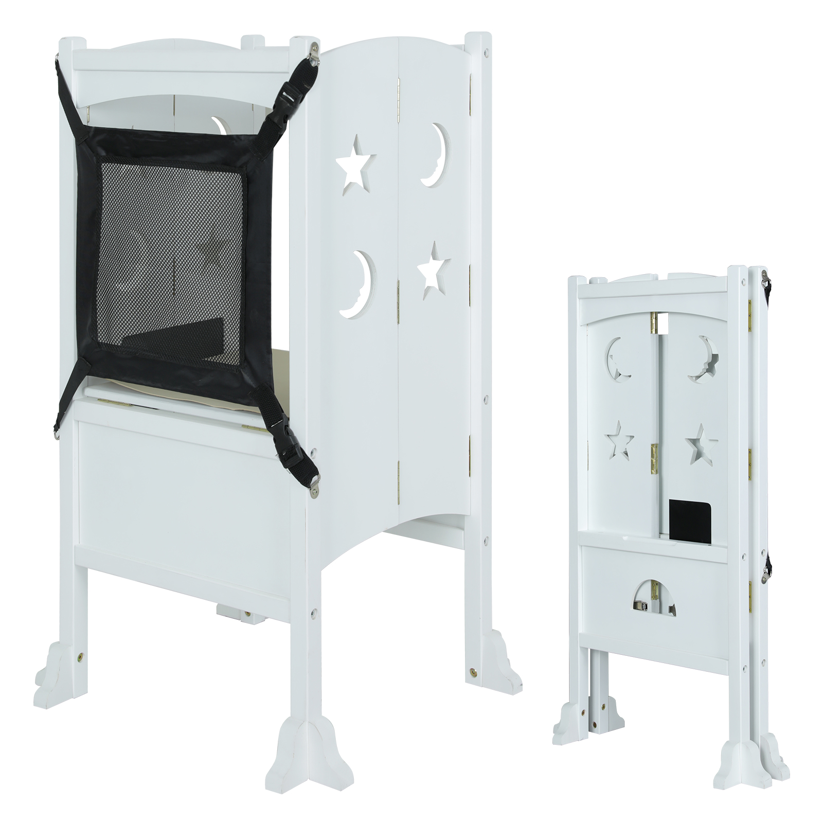 Fionafurn Kids Step Stool Wooden Foldable Step Stool，Fall prevention ...