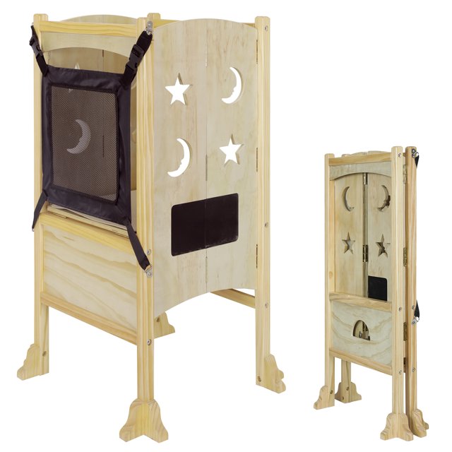 Fionafurn Kids Step Stool Wooden Foldable Step Stool，Fall prevention ...