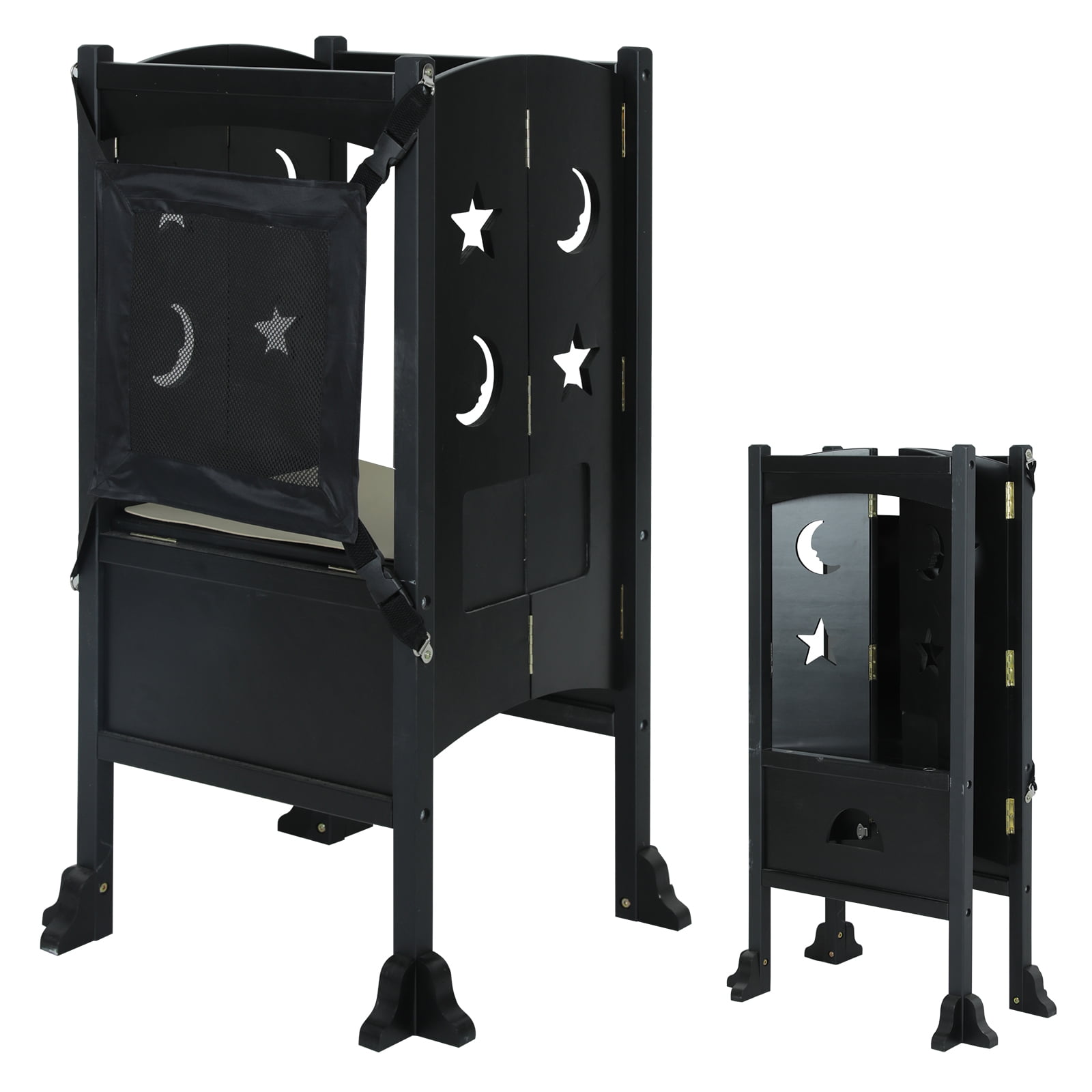 Fionafurn Kids Step Stool Wooden Foldable Step Stool，Fall prevention ...