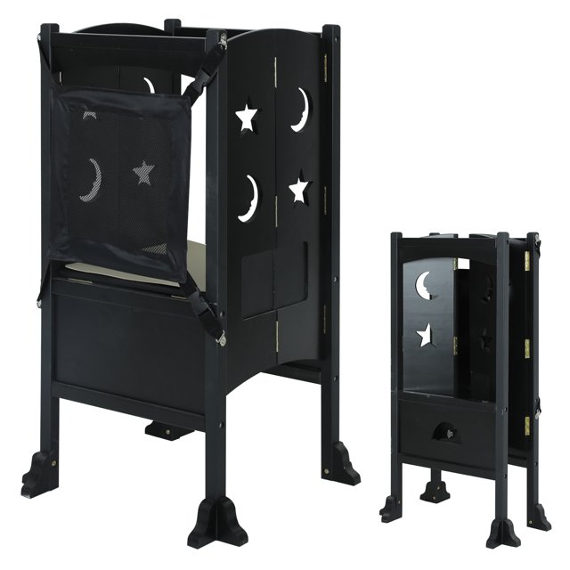 Fionafurn Kids Step Stool Wooden Foldable Step Stool，Fall prevention ...