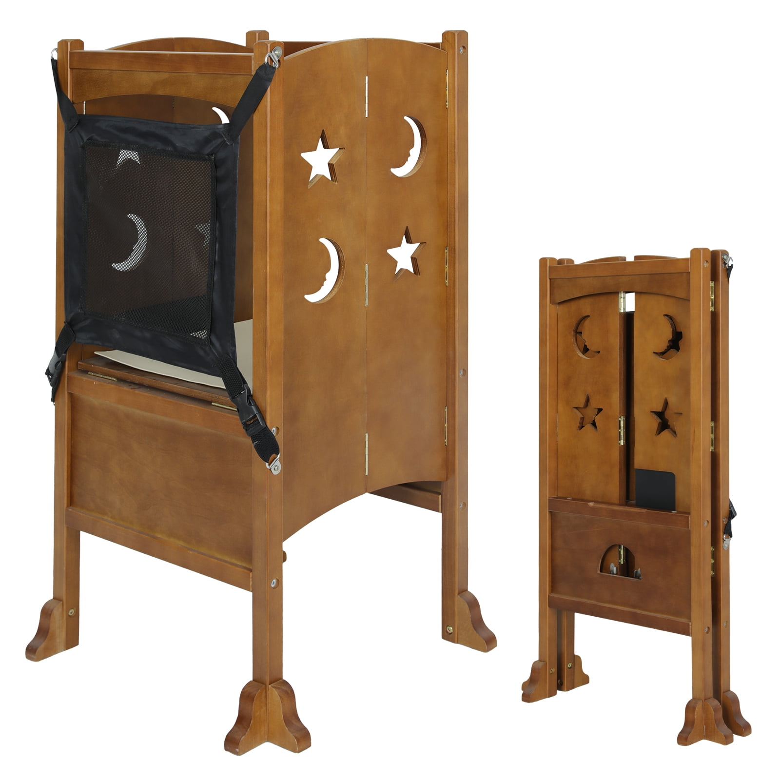 Fionafurn Kids Step Stool Wooden Foldable Step Stool，Fall prevention ...