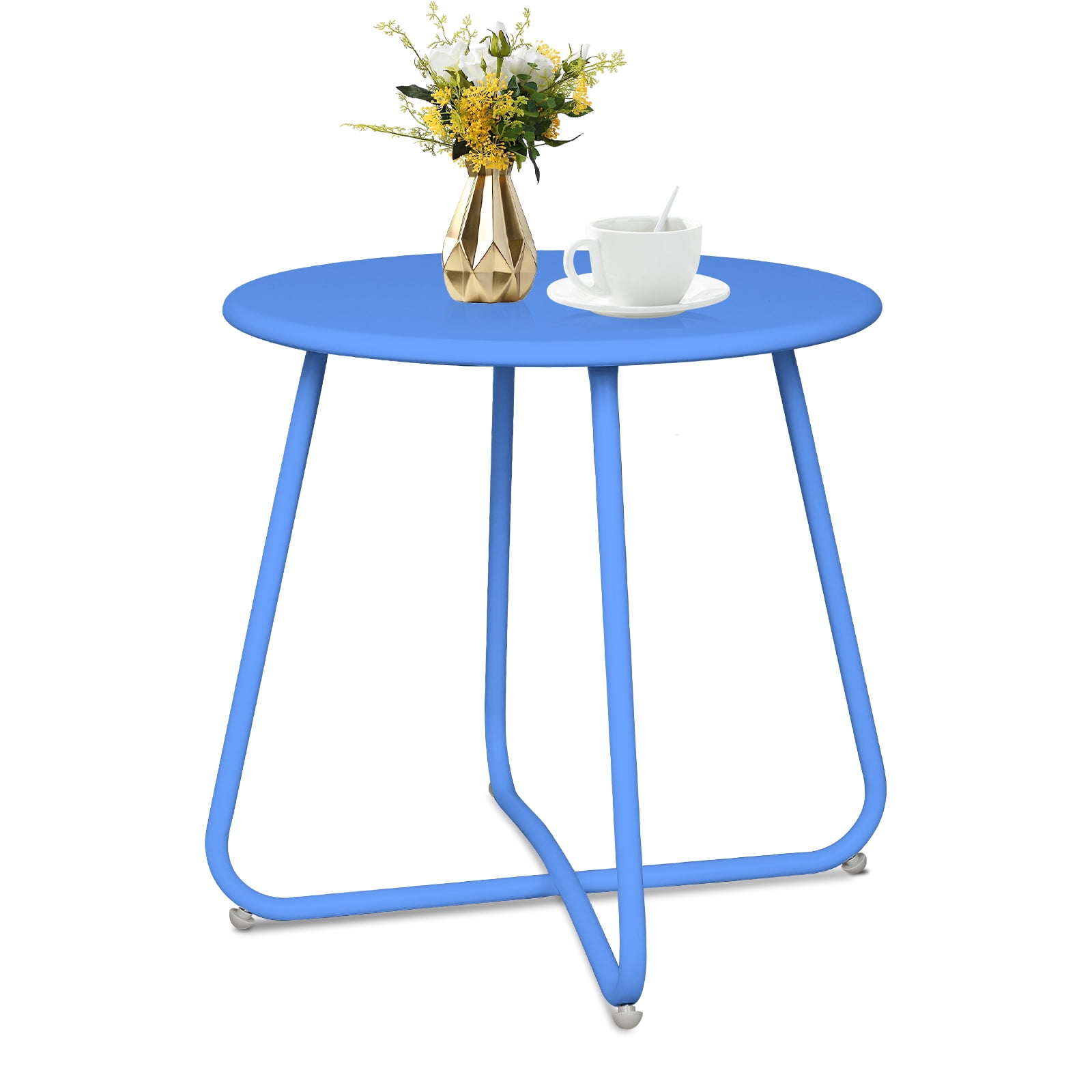Fionafurn Round Metal Side Table, End Table, Small Patio Coffee Table ...