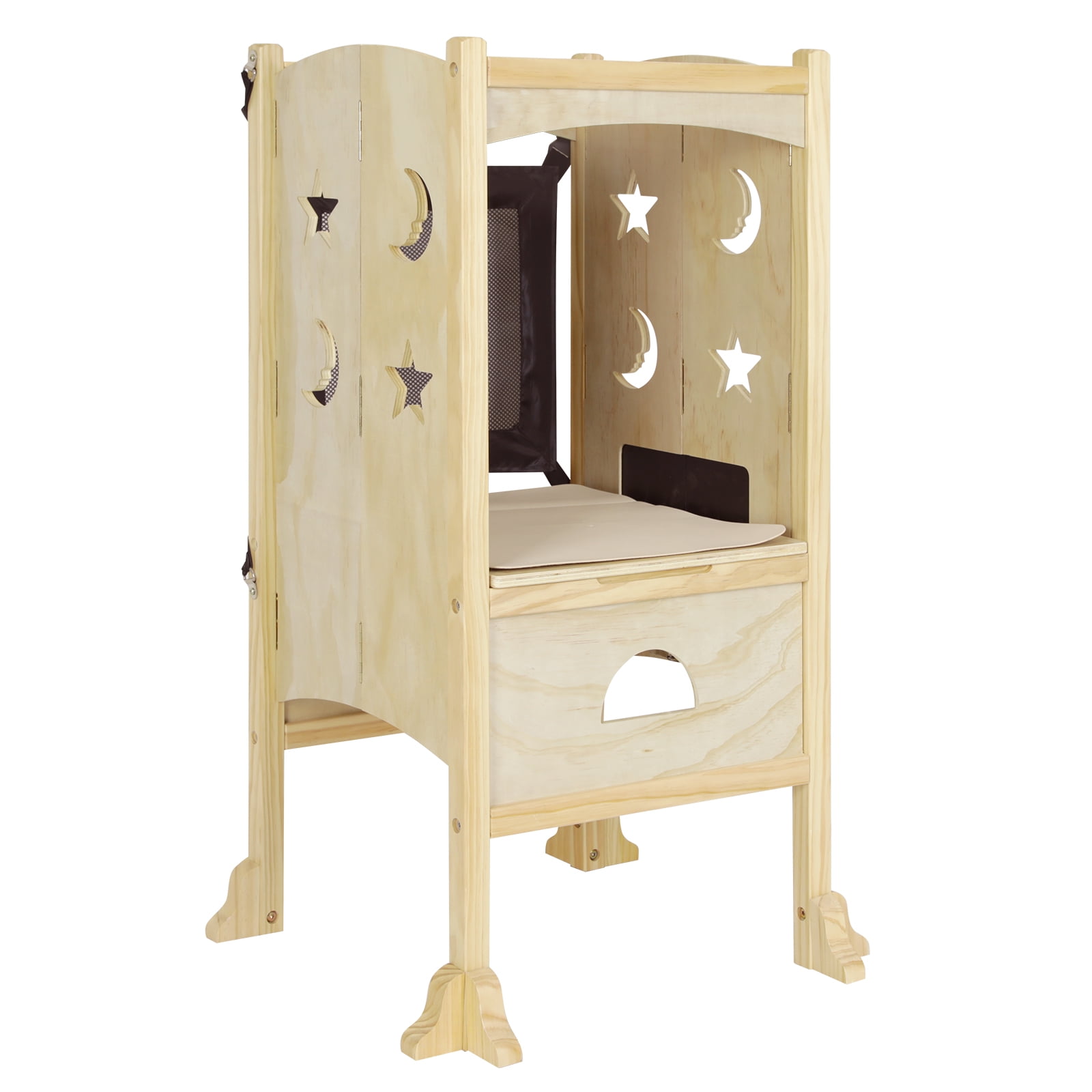 Fionafurn Toddler Wooden Folding Step Stool, Kitchen Tower Step Stool ...