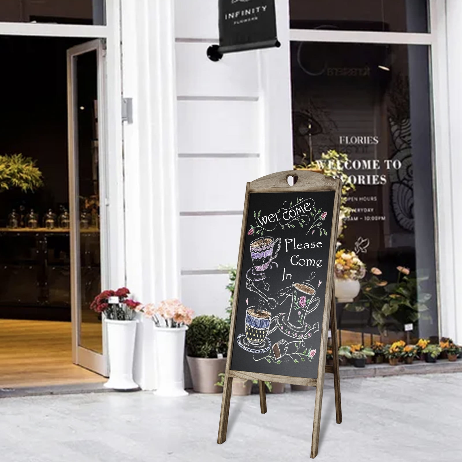 Fionafurn Wood Magnetic Free Standing Chalkboard A Frame Menu Message ...