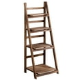 Fionafurn 4-Tier Wooden Ladder Shelf, Foldable, Sturdy, for Living Room ...