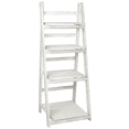 Fionafurn Foldable Wooden 4-Tier Ladder Shelf, Sturdy Shelving Unit for ...