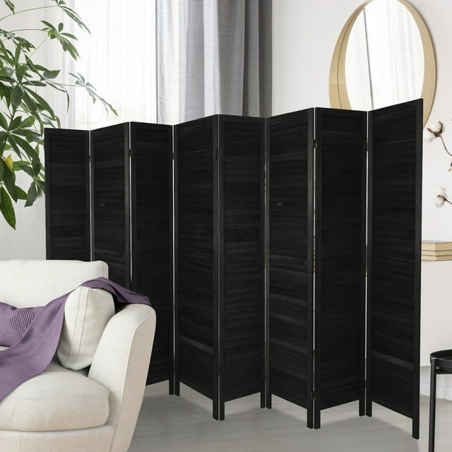 Fionafurn Wooden Room Divider 8 Panel Folding Privacy Screens,Double ...