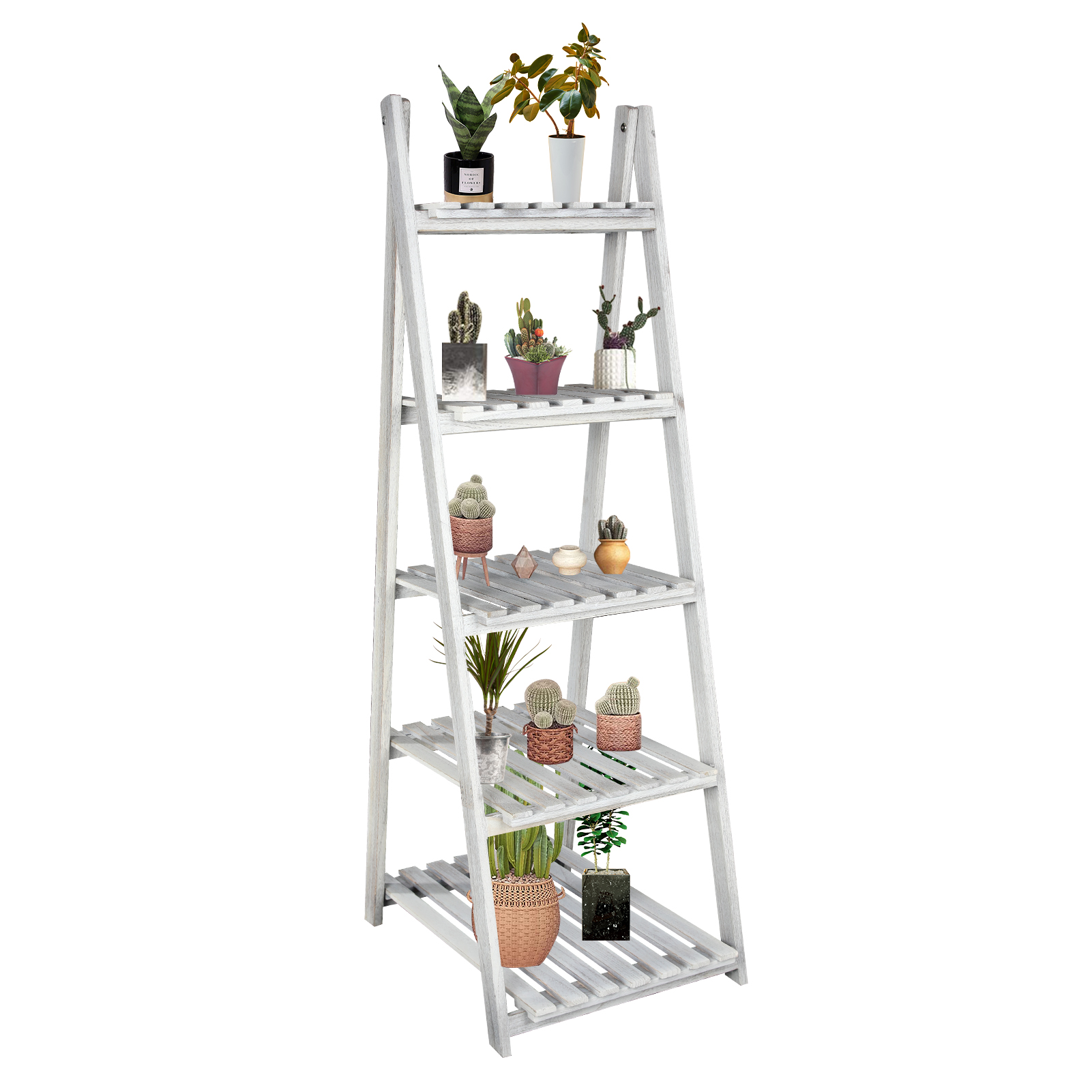 5-tier Ladder Bookcase White - Walmart.com