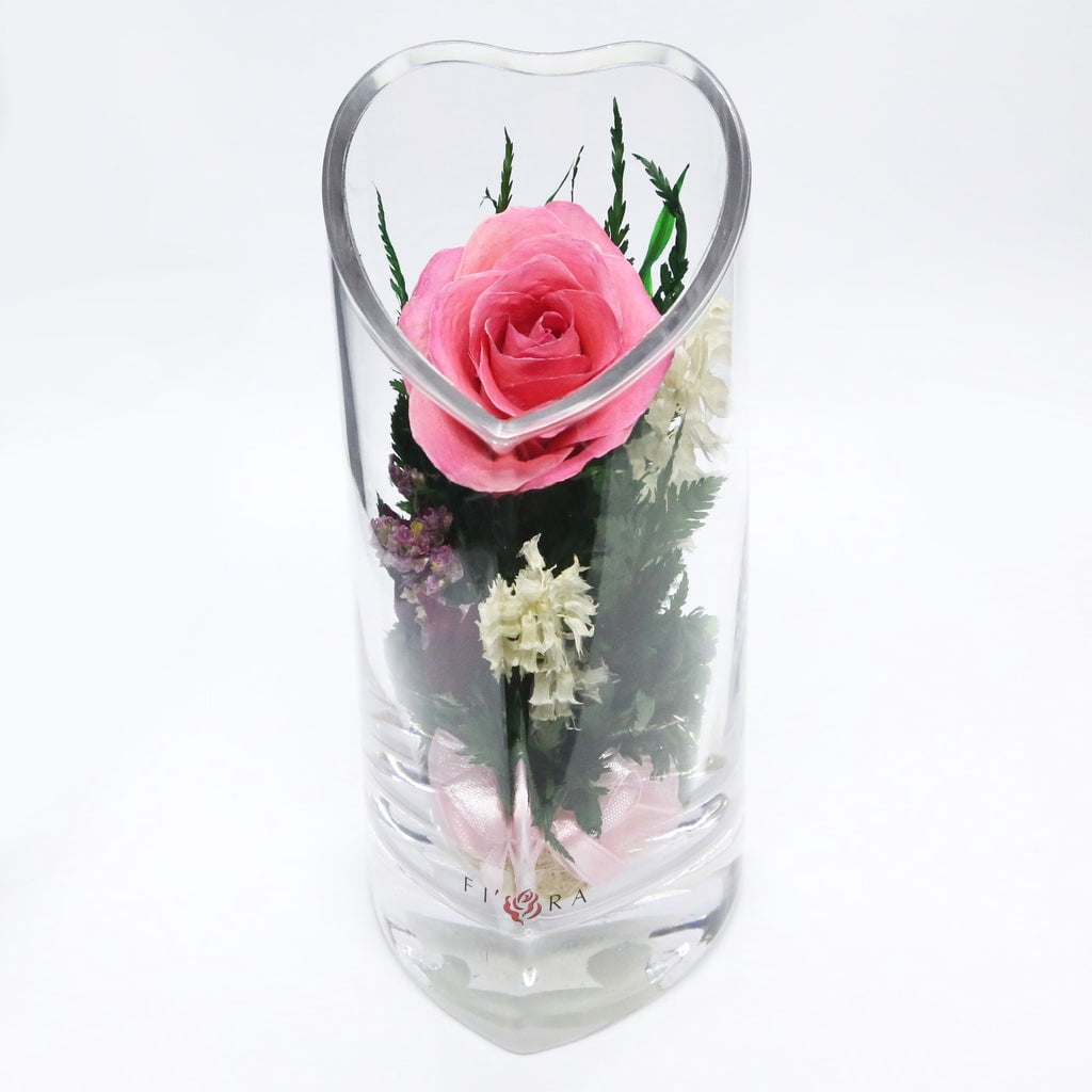 Fiora Flower Long-Lasting Pink Rose with White Limoniums and Greenery ...