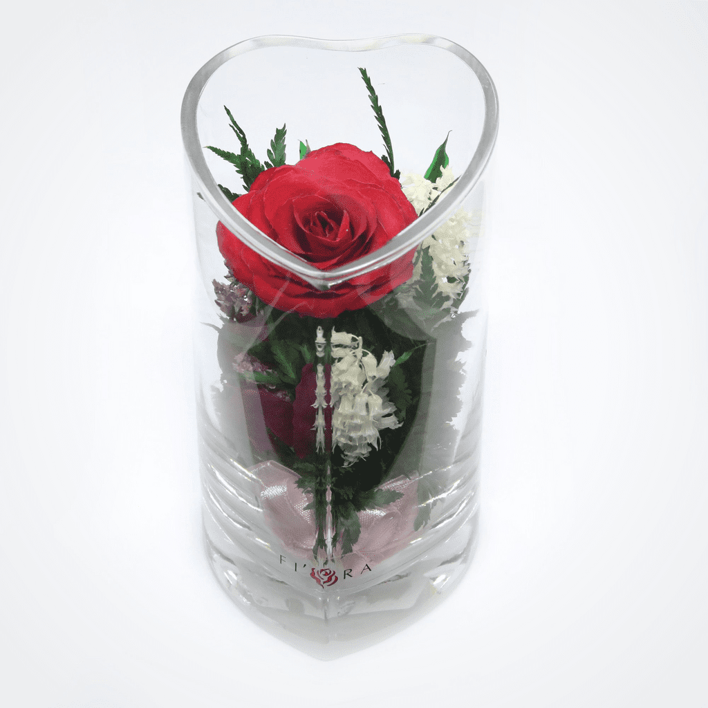 Fiora Flower Long-Lasting Red Rose with White Limoniums and Greenery in ...