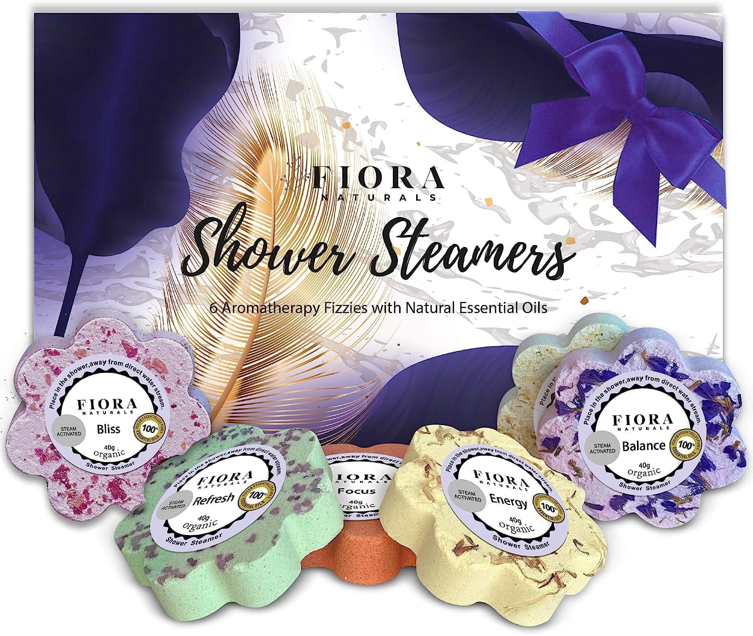 Fiora Naturals Shower Steamers Aromatherapy Gift - 6 Aromatic Steamers ...