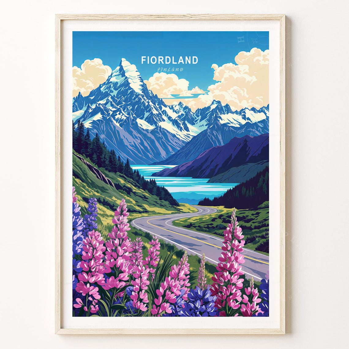Fiordland Finland Travel Poster, Finland Wall Art Print, Fiordland ...
