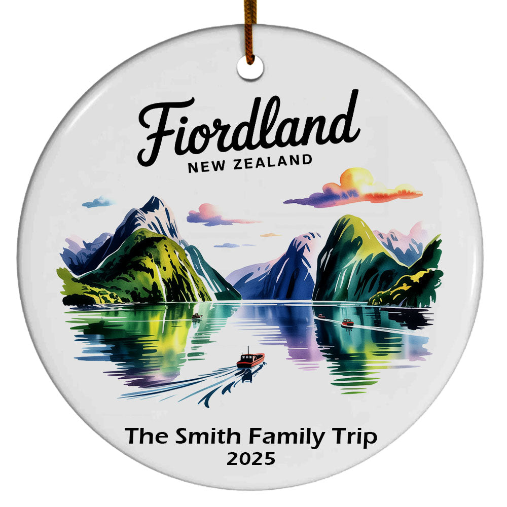 Fiordland New Zealand Christmas Ornament, Collection of City Travel ...