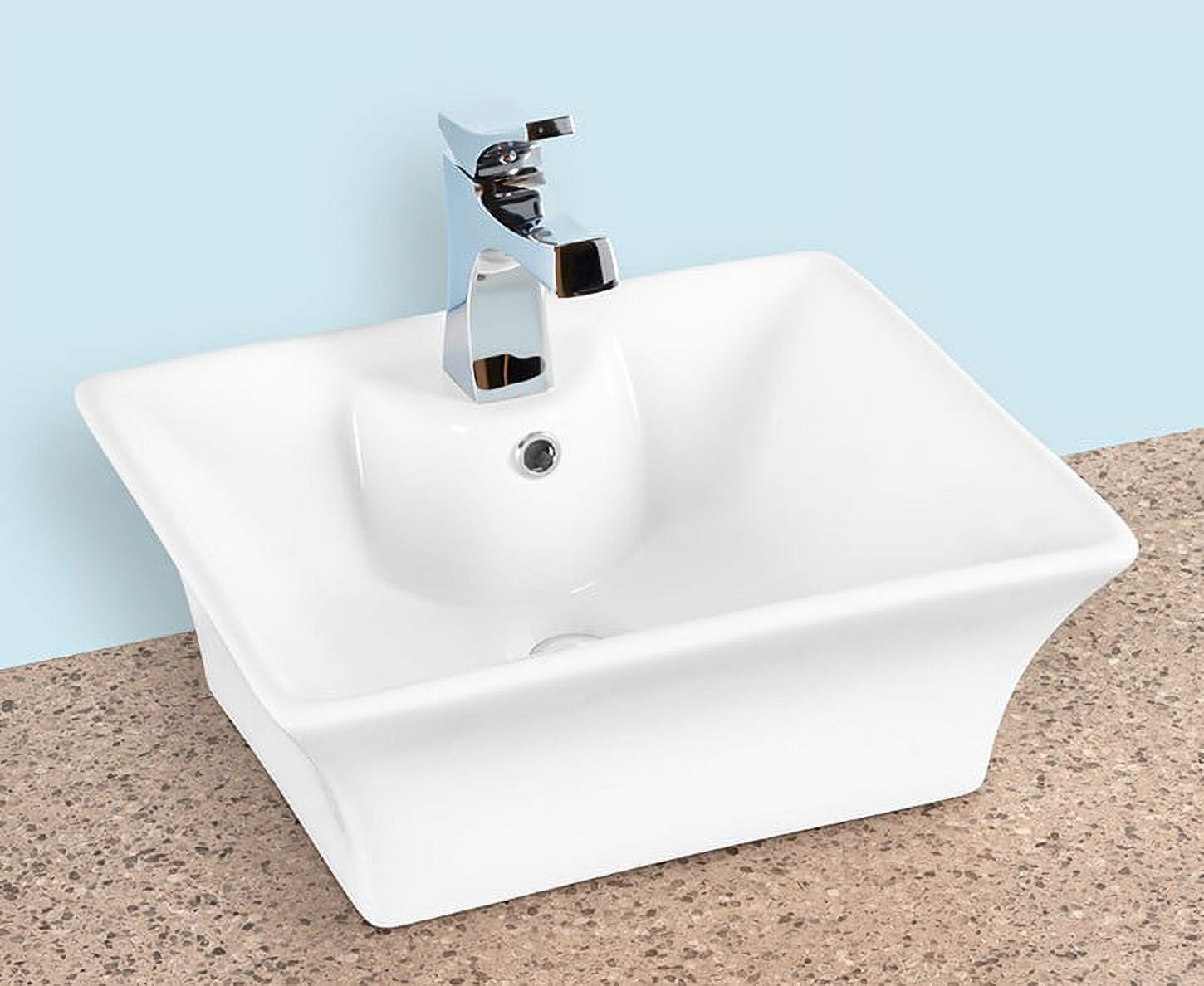 Fiore K56, 19x16 White Rectangle Above Counter Porcelain Ceramic ...