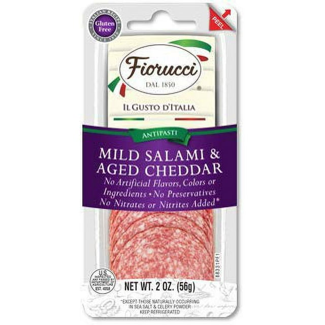 Fiorucci Mild Salami with Aged White Cheddar, 2 Ounce - 12 per case ...