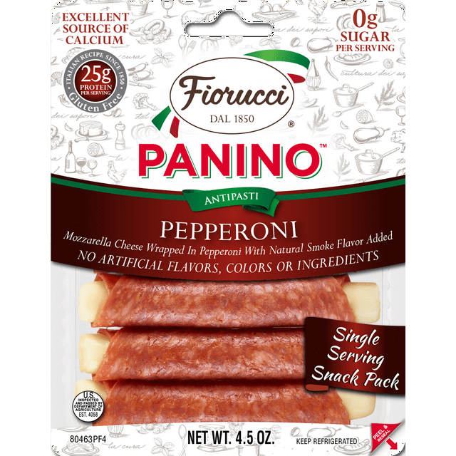 Fiorucci Pepperoni and Mozzarella Panino Tray, 4.5 oz., 6 Count ...