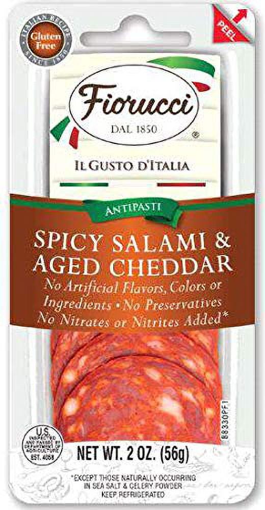 Fiorucci Spicy Salami with Aged Cheddar, 2 Ounce - 12 per case ...