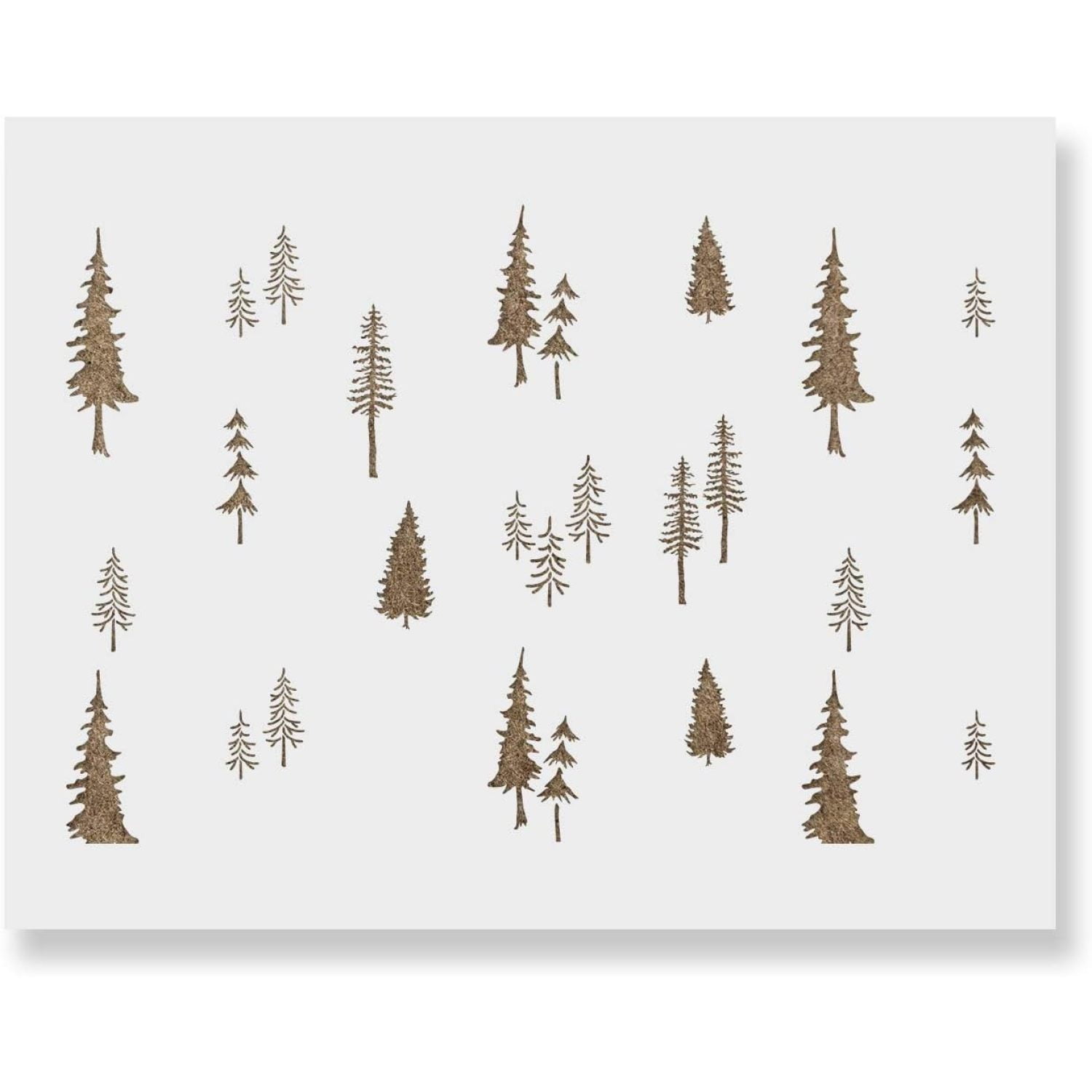 Fir Tree Forest Pattern Wall Stencil - Pattern Stencil, Nature Stencil ...