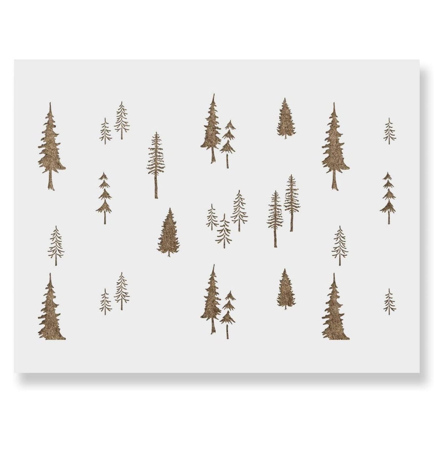 Fir Tree Forest Pattern Wall Stencil - Pattern Stencil, Nature Stencil ...