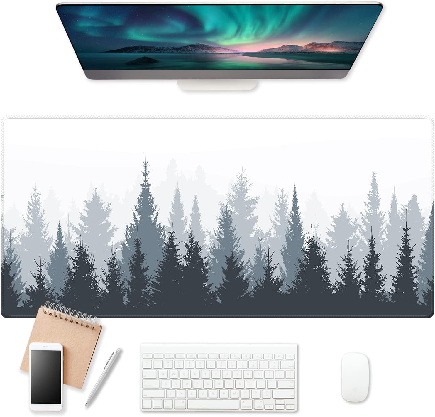Fir Tree Large Gaming Mouse Pad (35.4×15.7 in, 3mm Thick), Non-Slip ...