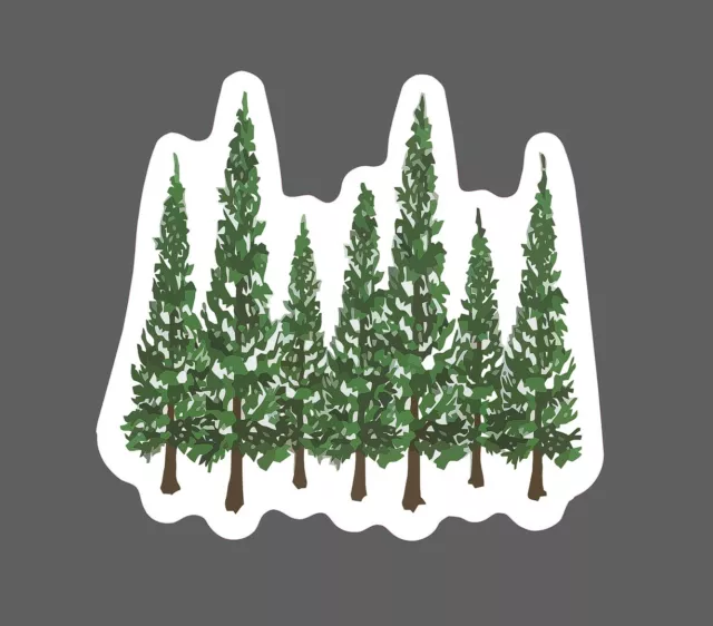 Fir Trees Sticker Forest Seasons Waterproof Sticker Phone Decal Water ...
