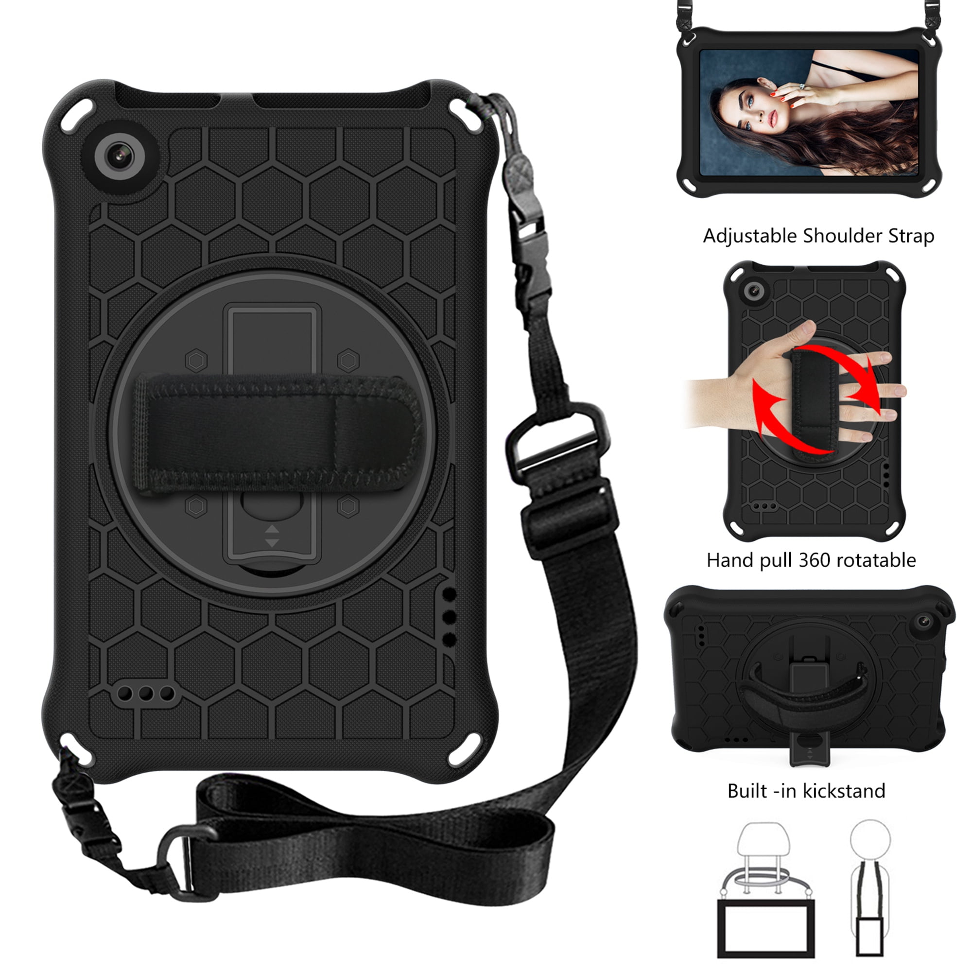 Fire 7 Tablet Case For Kids with Adjustable Shoulder Strap, Dteck 360 ...