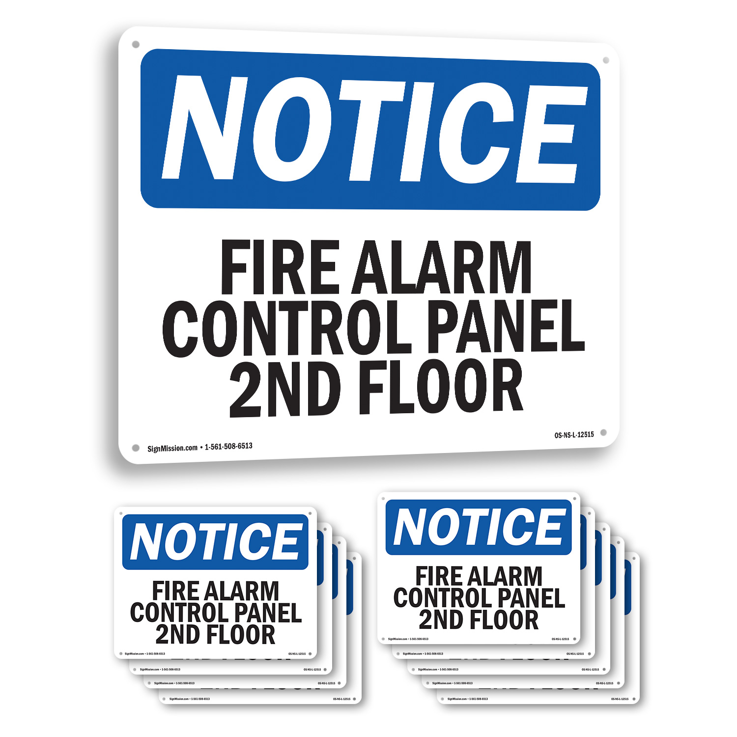 Fire Alarm Control Panel 2Nd Floor OSHA Notice Rigid Plastic Sign 24 ...