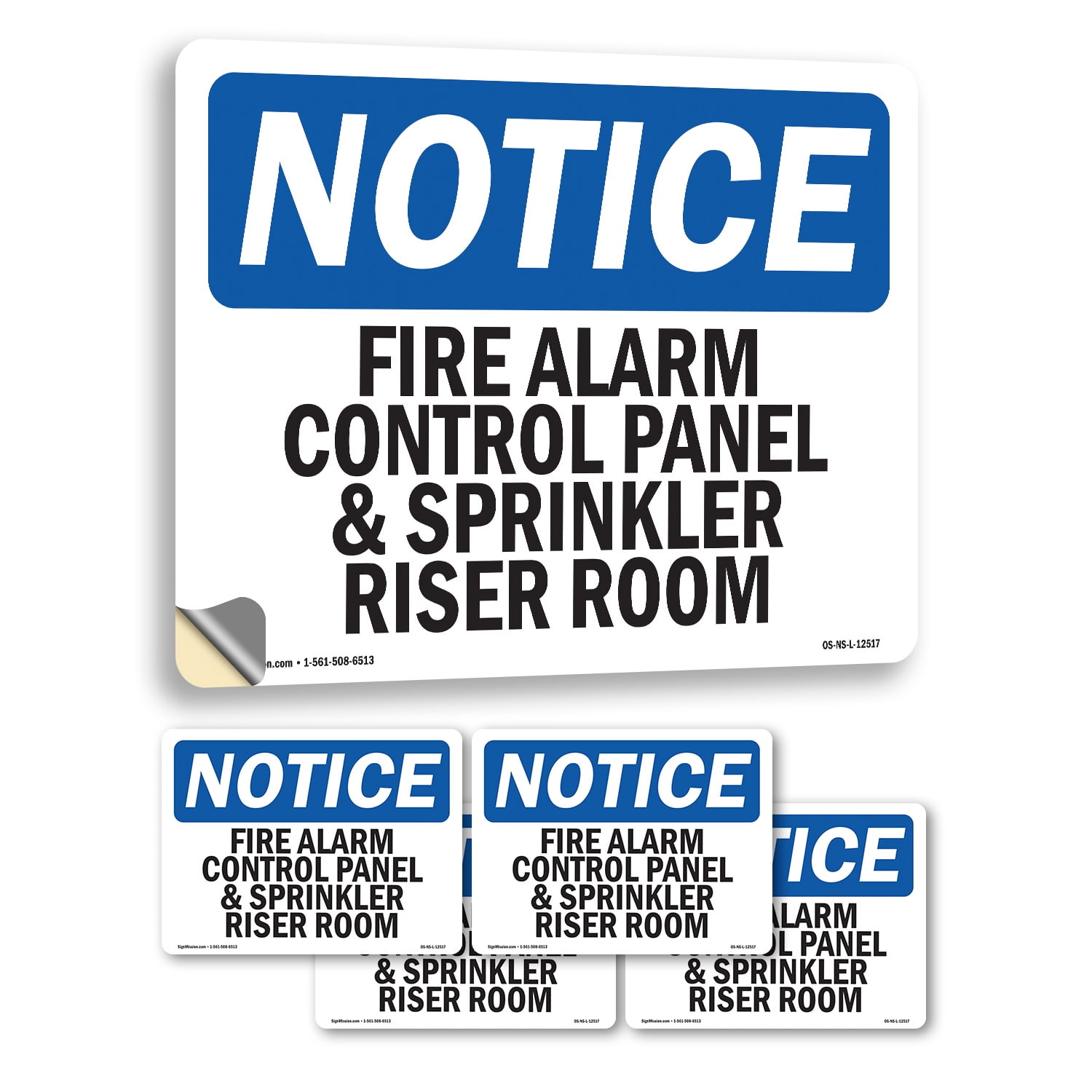 Fire Alarm Control Panel And Sprinkler Riser Room OSHA Notice Vinyl ...