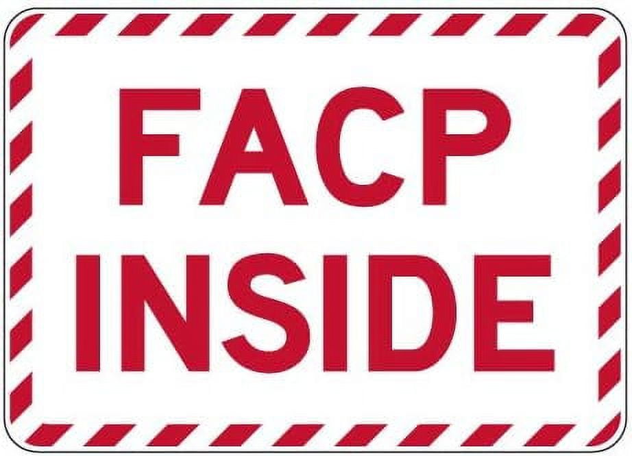 Fire Alarm Control Panel (FACP) Inside Sign - 14x10 (Red Letters/White ...