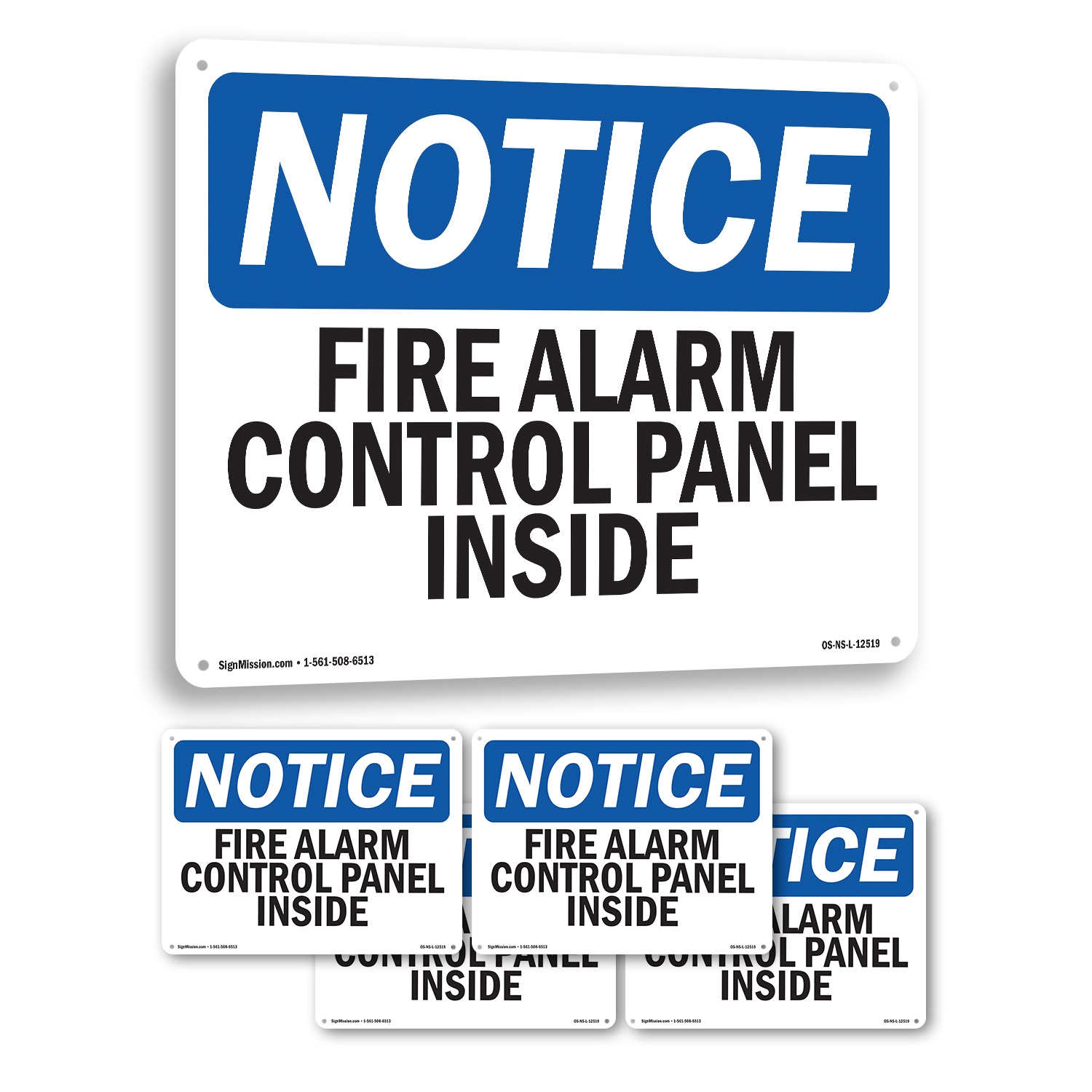 Fire Alarm Control Panel Inside OSHA Notice Rigid Plastic Sign 18 Inch ...