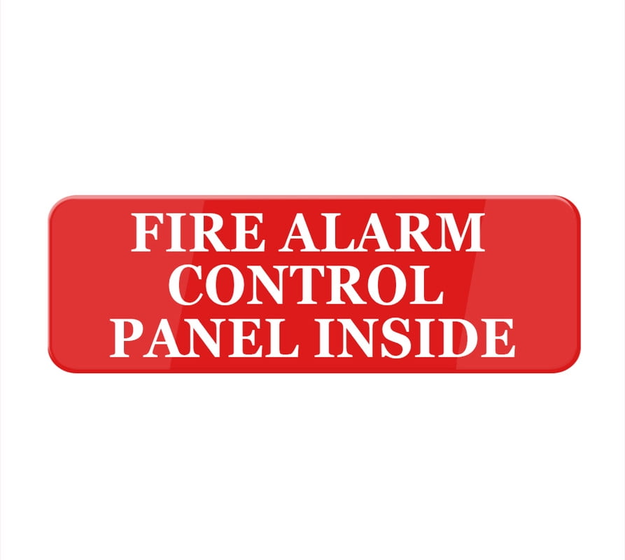 Fire Alarm Control Panel Inside Sign White/Red Plastic Acrylic, 10" X 3 ...