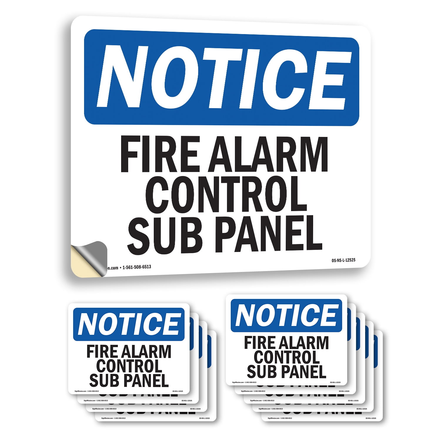 Fire Alarm Control Sub Panel OSHA Notice Vinyl Decal Label 10 Inch x 7 ...