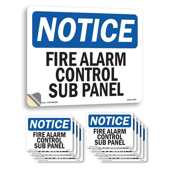 Fire Alarm Control Sub Panel OSHA Notice Vinyl Decal Label 5 Inch x 3.5 ...