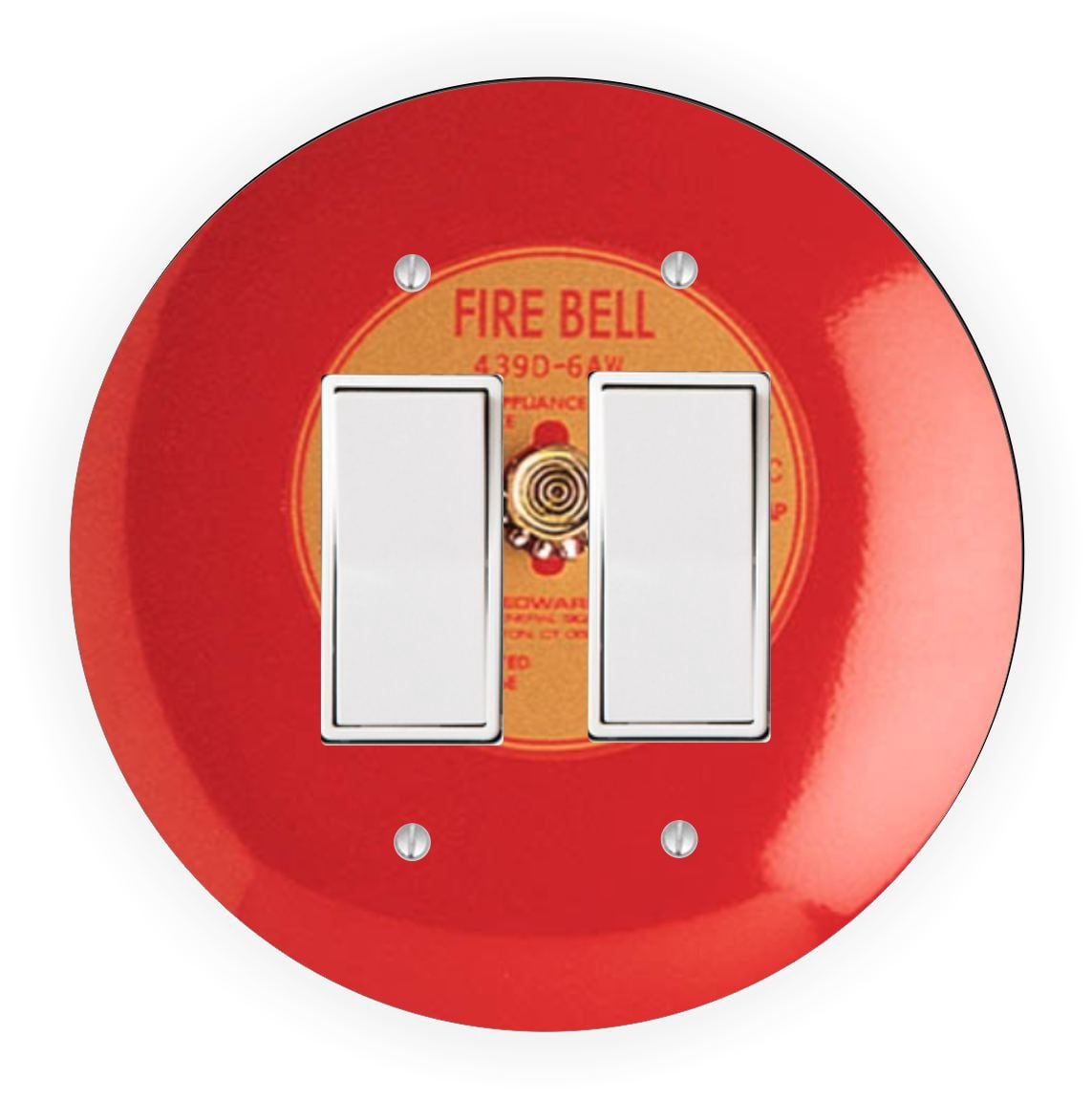 Fire Alarm Design - Round Light Switch Plate Cover - Double Rocker ...