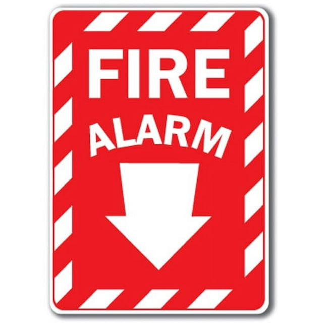 Fire Alarm Emergency Sign with Arrow - 10" x 14" OSHA Safety Sign ...