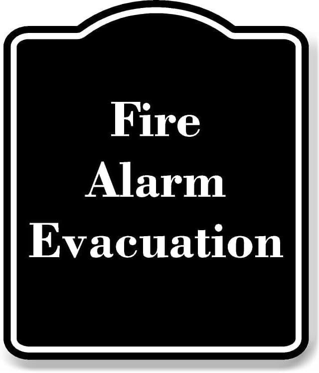 Fire Alarm Evacuation BLACK Aluminum Composite Sign 15''x18'' - Walmart.com