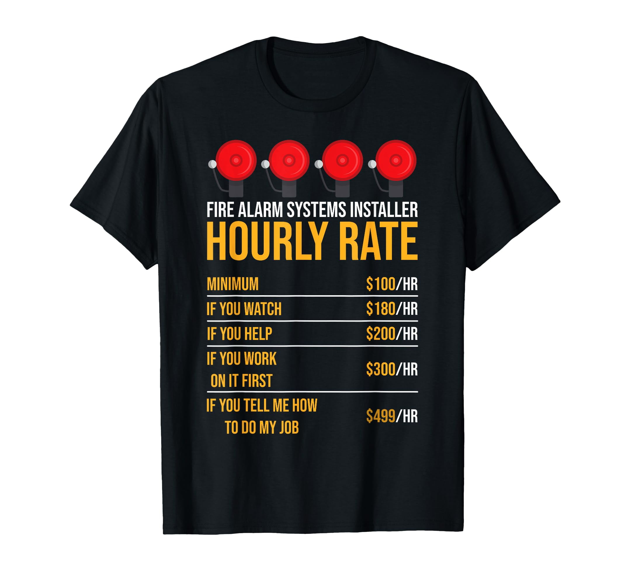 Fire Alarm Installer Systems Technician House Detector T-Shirt ...