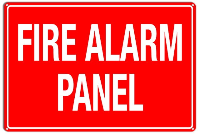 Fire Alarm Panel Sign Caution Safety Aluminum Warning Signs Security ...