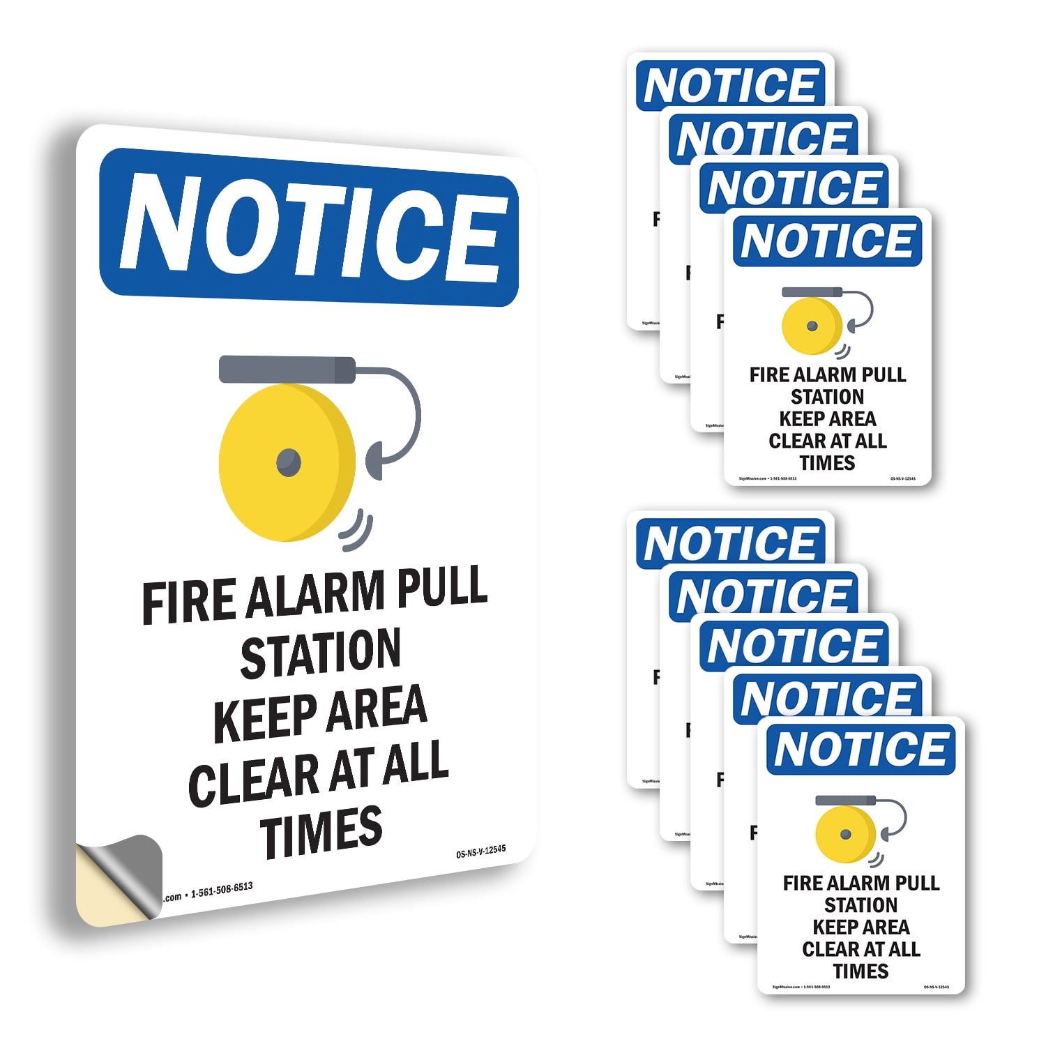 Fire Alarm Pull Station With Symbol OSHA Notice Vinyl Decal Label 10 ...
