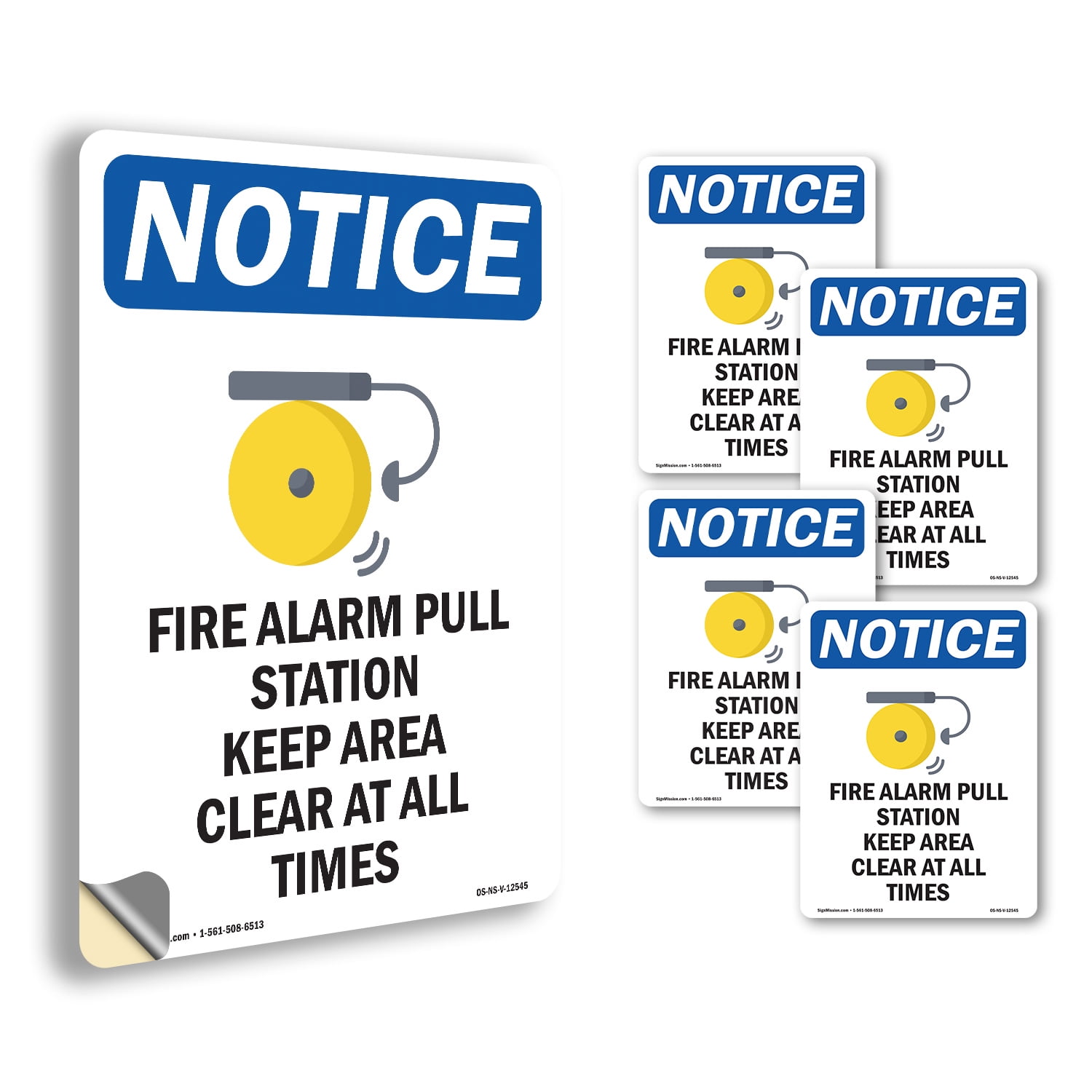 Fire Alarm Pull Station With Symbol OSHA Notice Vinyl Decal Label 18 ...