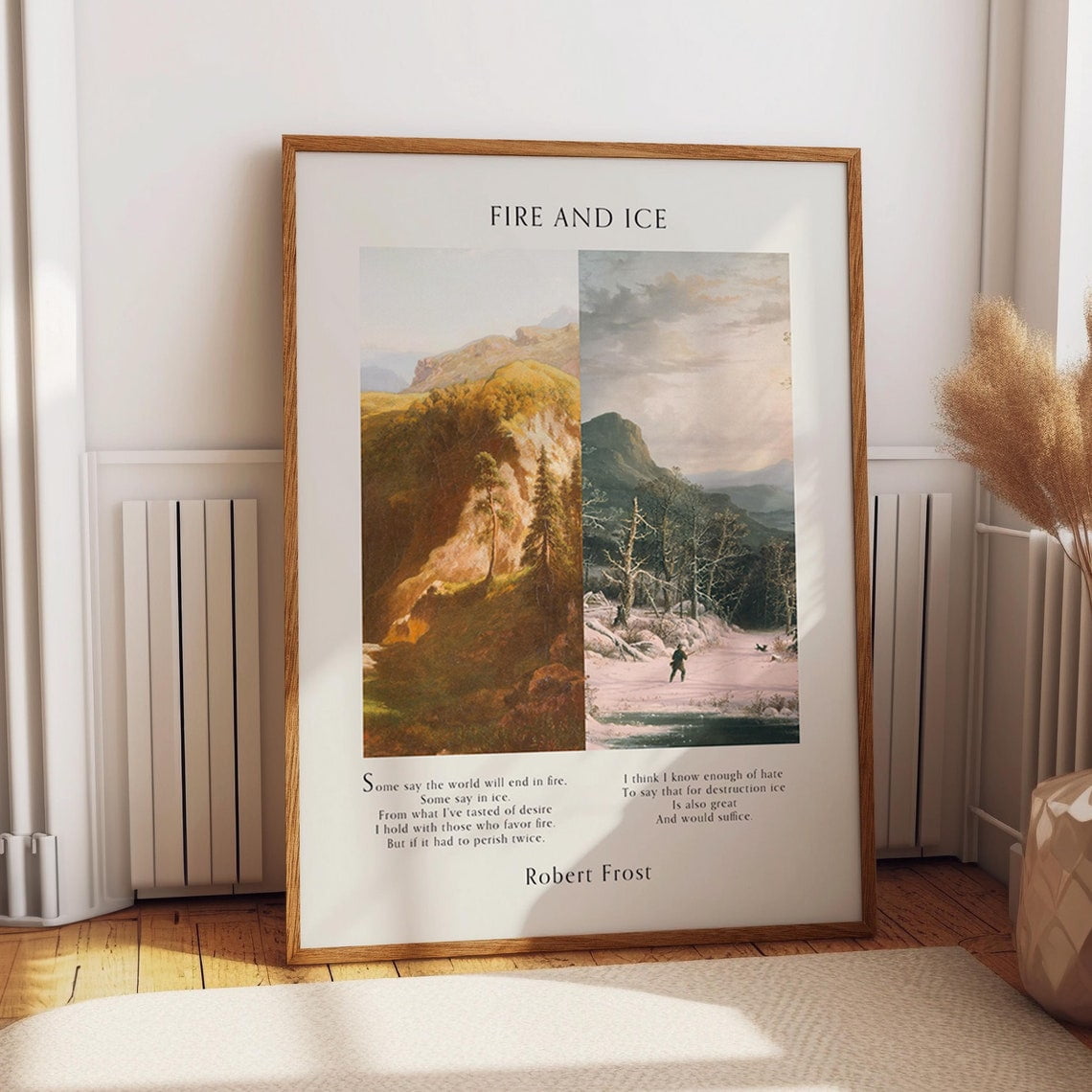 Fire And Ice By Robert Frost - Dual Nature Art Poster - Classic Poetry ...