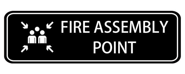 Fire Assembly Point Acrylic Sign For Office Door Wall Home And Business ...