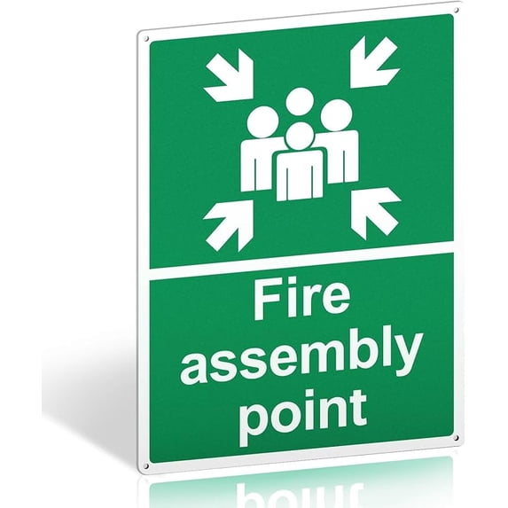 Fire Assembly Point Signs - Ideal Safety Fire Assembly Point 12 x 8 ...