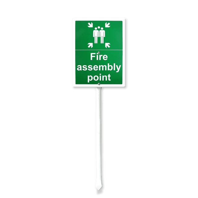 Fire Assembly Point Yard Sign With Stakes 7 x 8.8 inch，Aluminum Sign ...