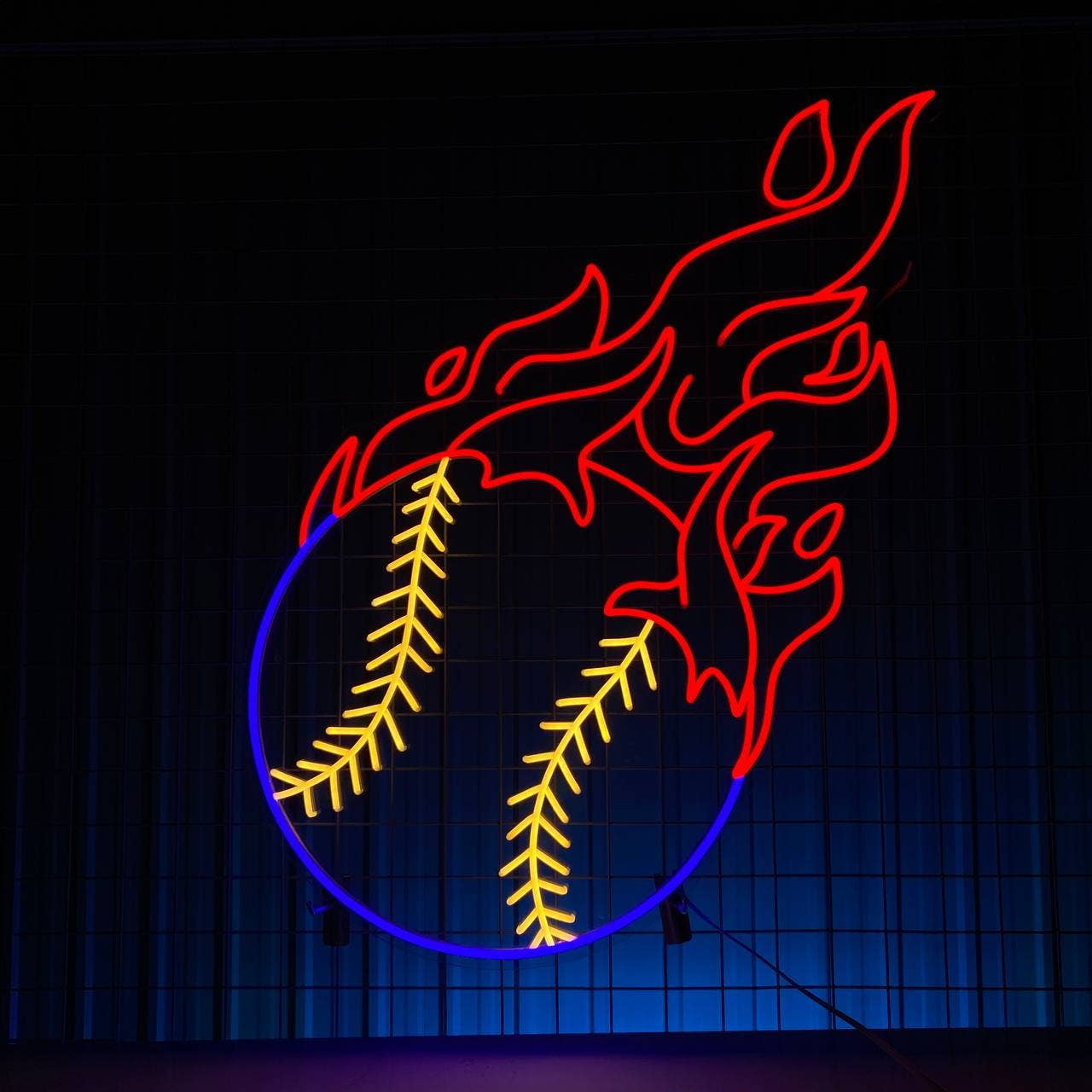 Fire Baseball Neon Sign, Baseball Club Wall deco Signboard - Walmart.com