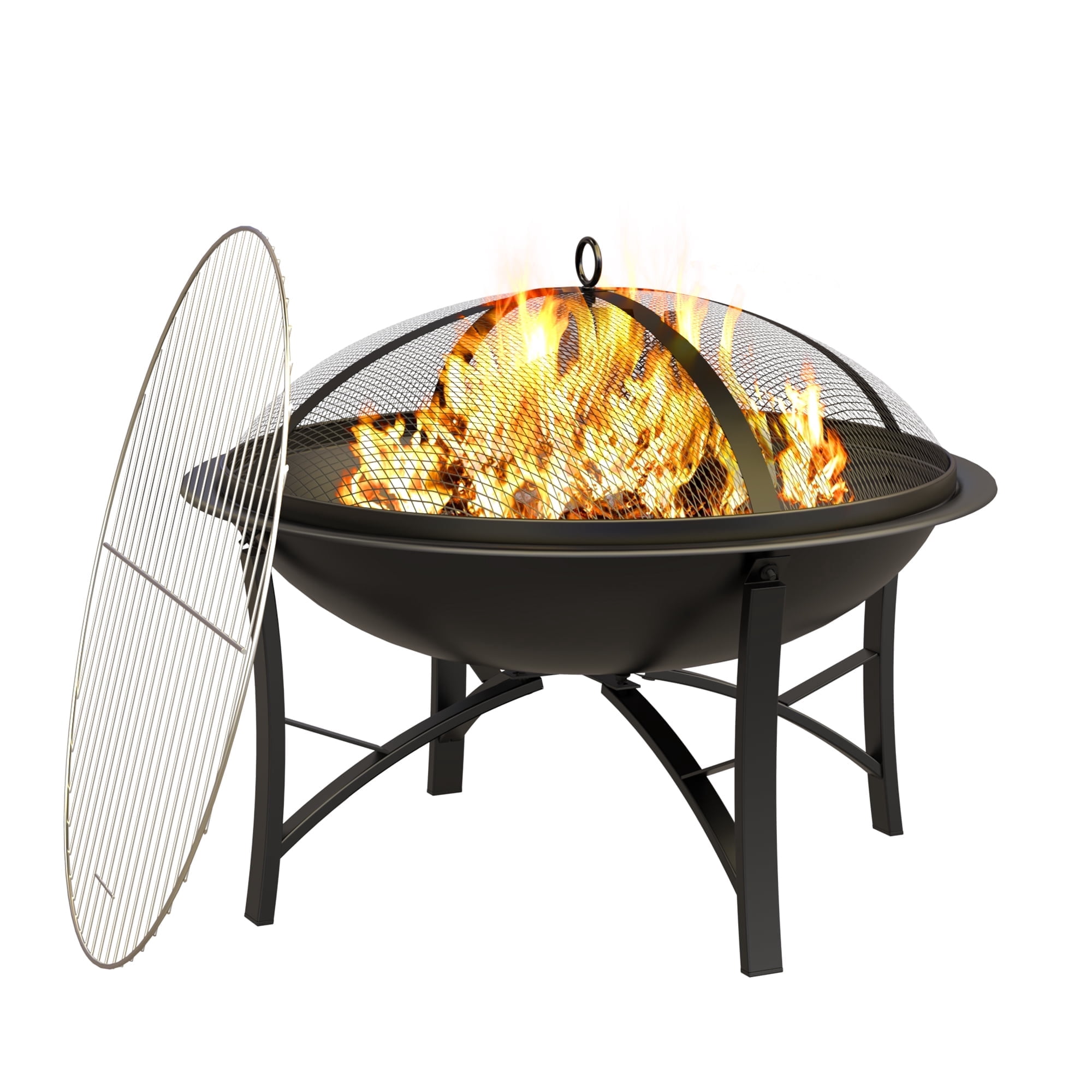 Fire Beauty Fire Pit for Outside Wood Burning Firepit BBQ Grill Steel ...