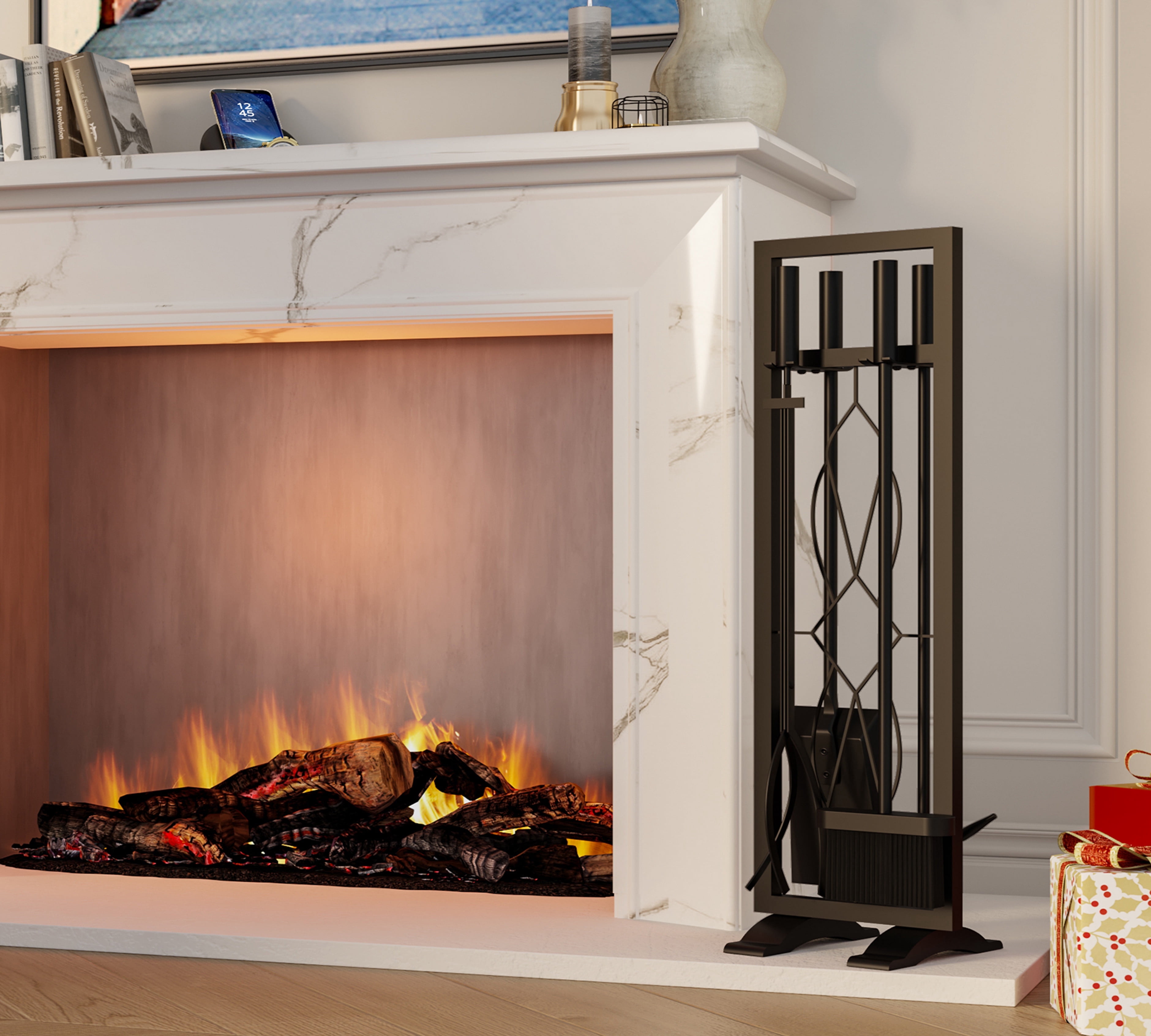 Fire Beauty Fireplace Tools Set 5 Pieces Fireside Accessories Fire Kit ...