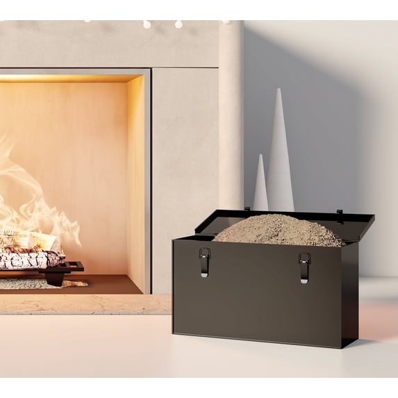 Fire Beauty 4 Gallon (16 QT) Metal Ash Carrier, Iron Fireplace Kindling ...